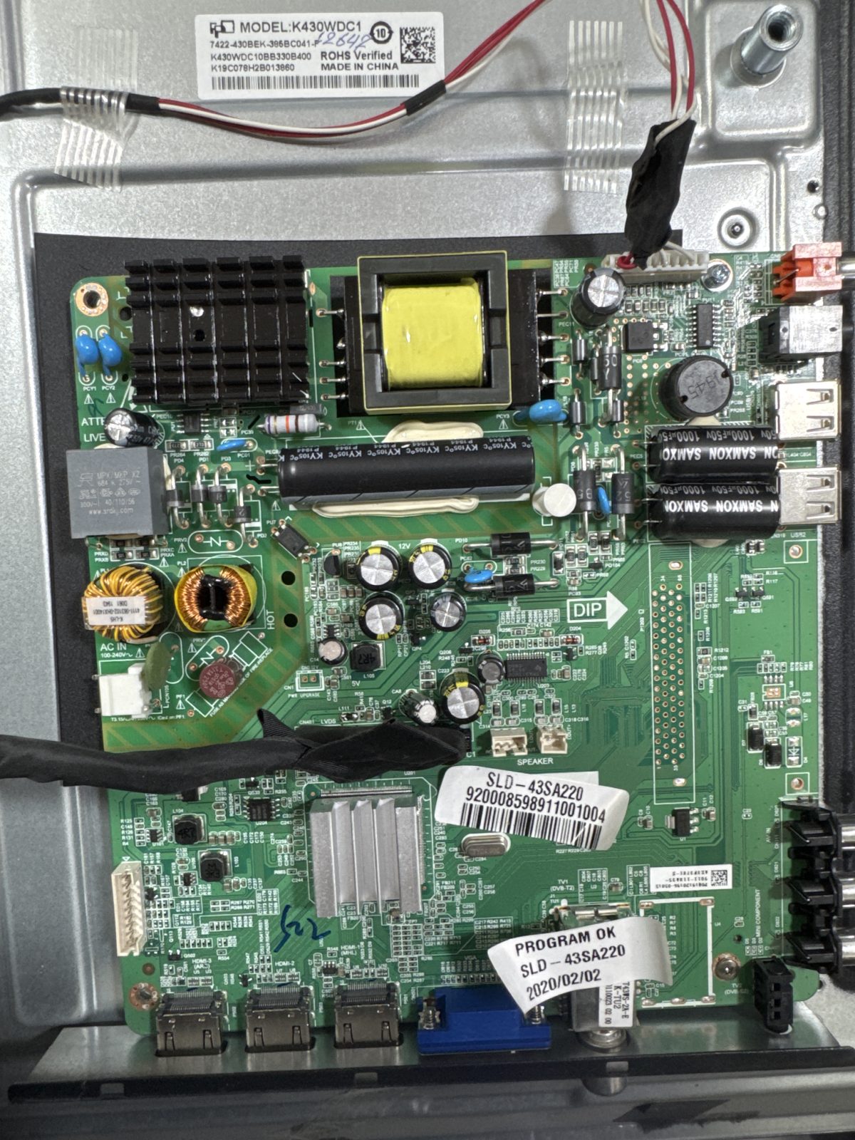 مین بردSLD43SA220 اسنوا - فروشگاه قطعات تلویزیون آریا تی وی